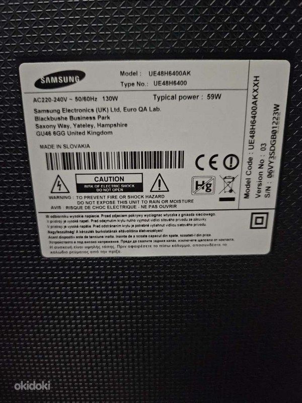 Samsung Full HD TV UE48H6400AK - Tallinn, Telerid – okidoki